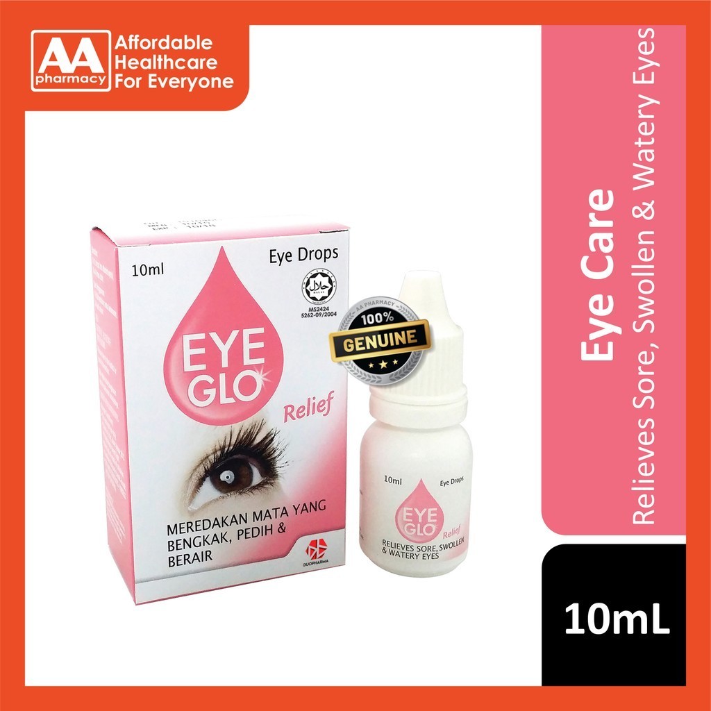 Eye Glo Relief Eye Drops 10mL (Relieves Sore, Swollen and Watery Eyes ...