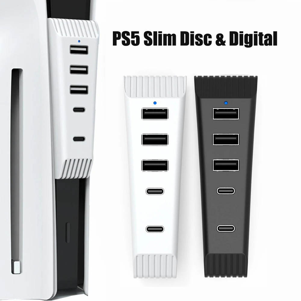 5 Ports USB Hub High-Speed Extra USB Port Extender 3 USB & 1 Type C ...