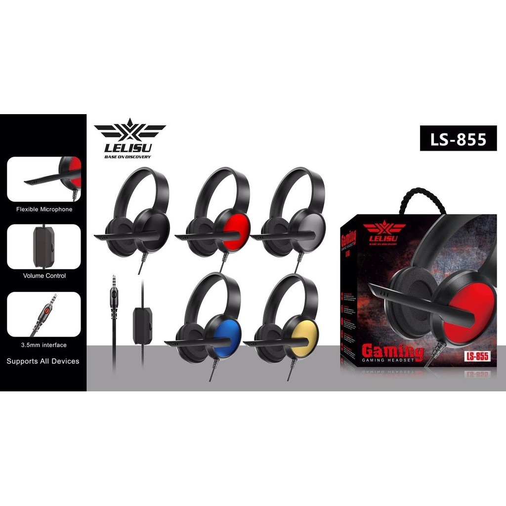 5.5 RAYA SALE Lelisu LS-855 Gaming Headset Earphone Wired Gamer ...