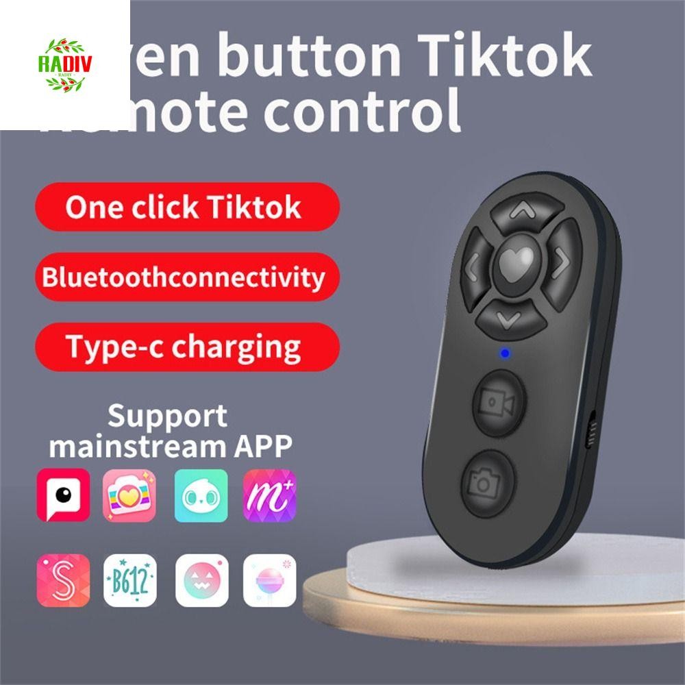 RADIV Remote Control Rechargeable Universal Selfie Remote Bluetooth ...