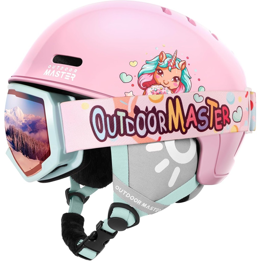 OutdoorMaster Kids Ski Helmet and Goggles Set, Snowboard Helmet ...
