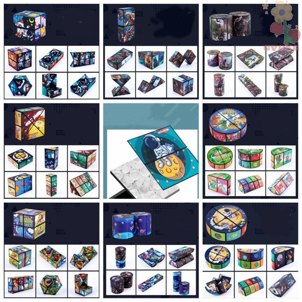 AVUKA Magic Cube, 3D Rotating Colorful Intelligence Cube Magic Toys ...