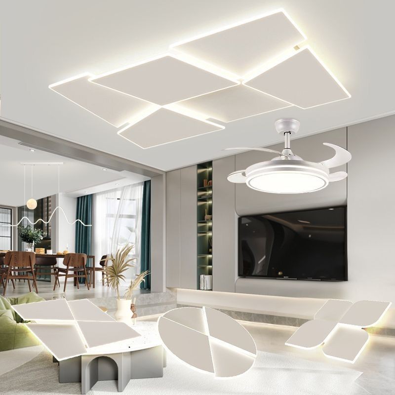 New living room light, modern minimalist geometric ceiling light, LED ...