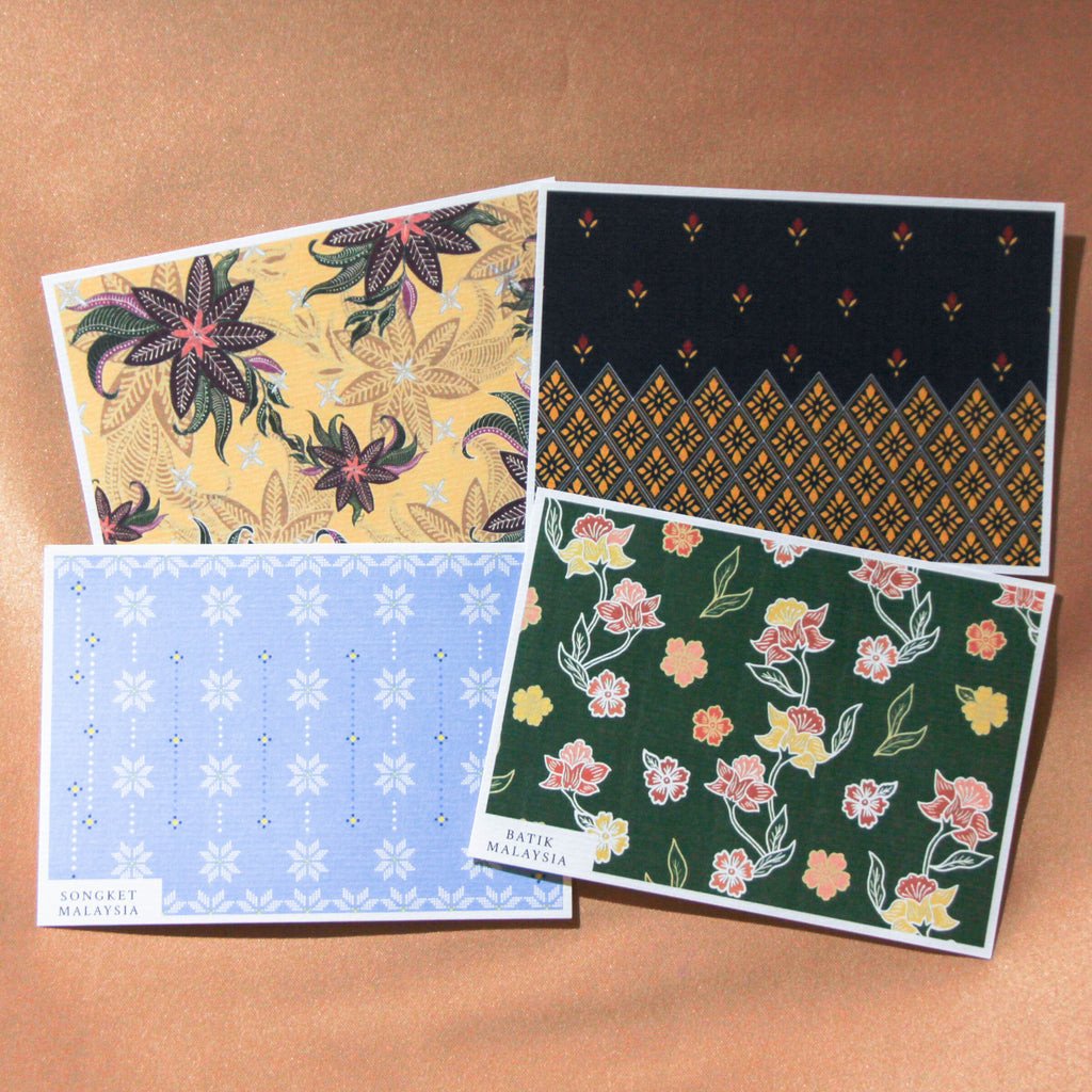 Batik & Songket Print Postcard // Melati | Shopee Malaysia
