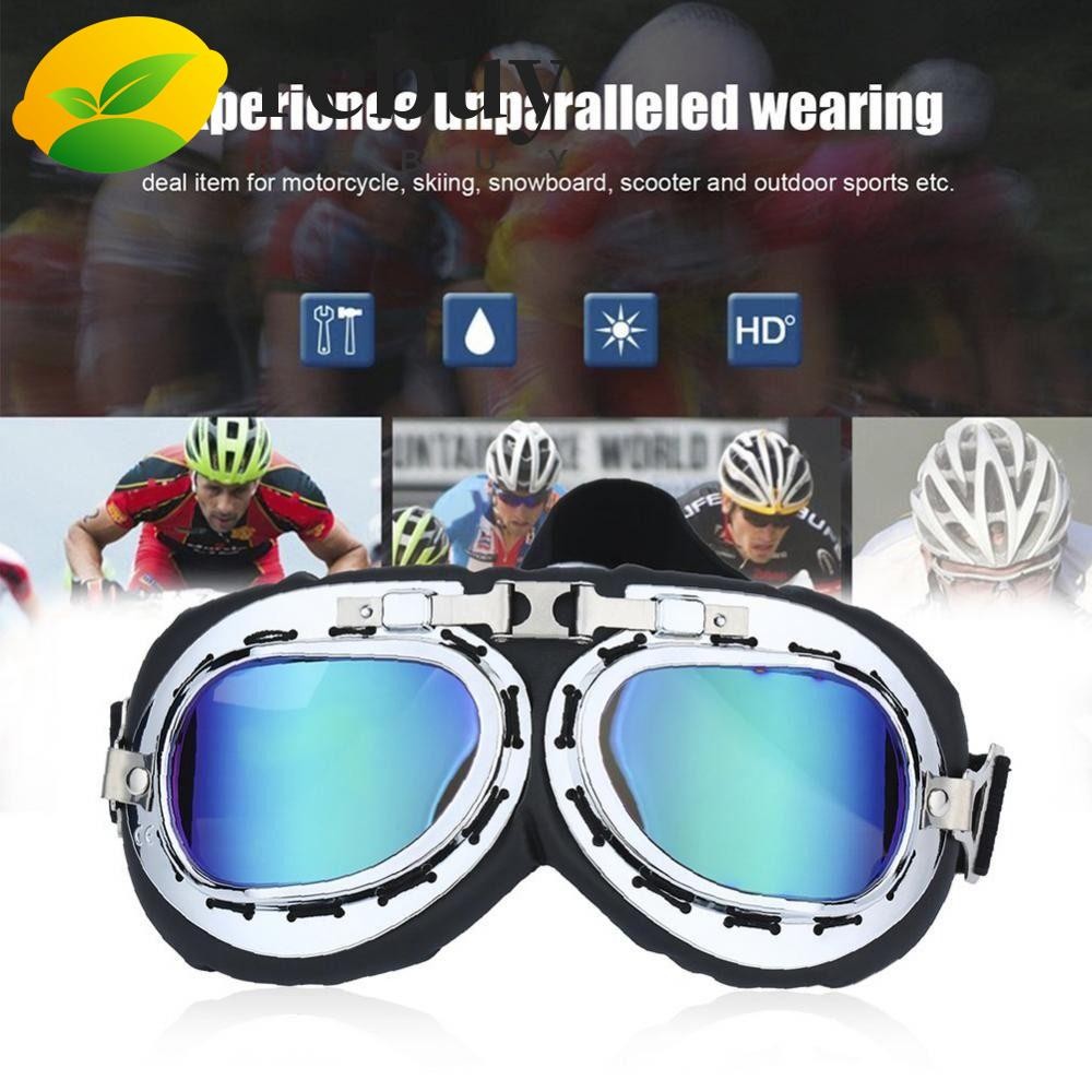 REBUY Motorcycle Goggles Steampunk Classic Vintage Helmet Pilot Goggles ...