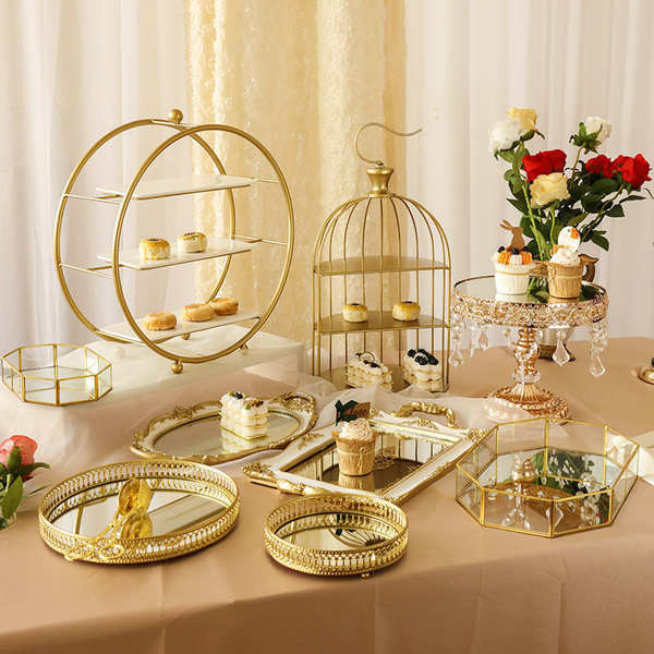 cake stand raya 2025 dessert table display set European-style Golden ...