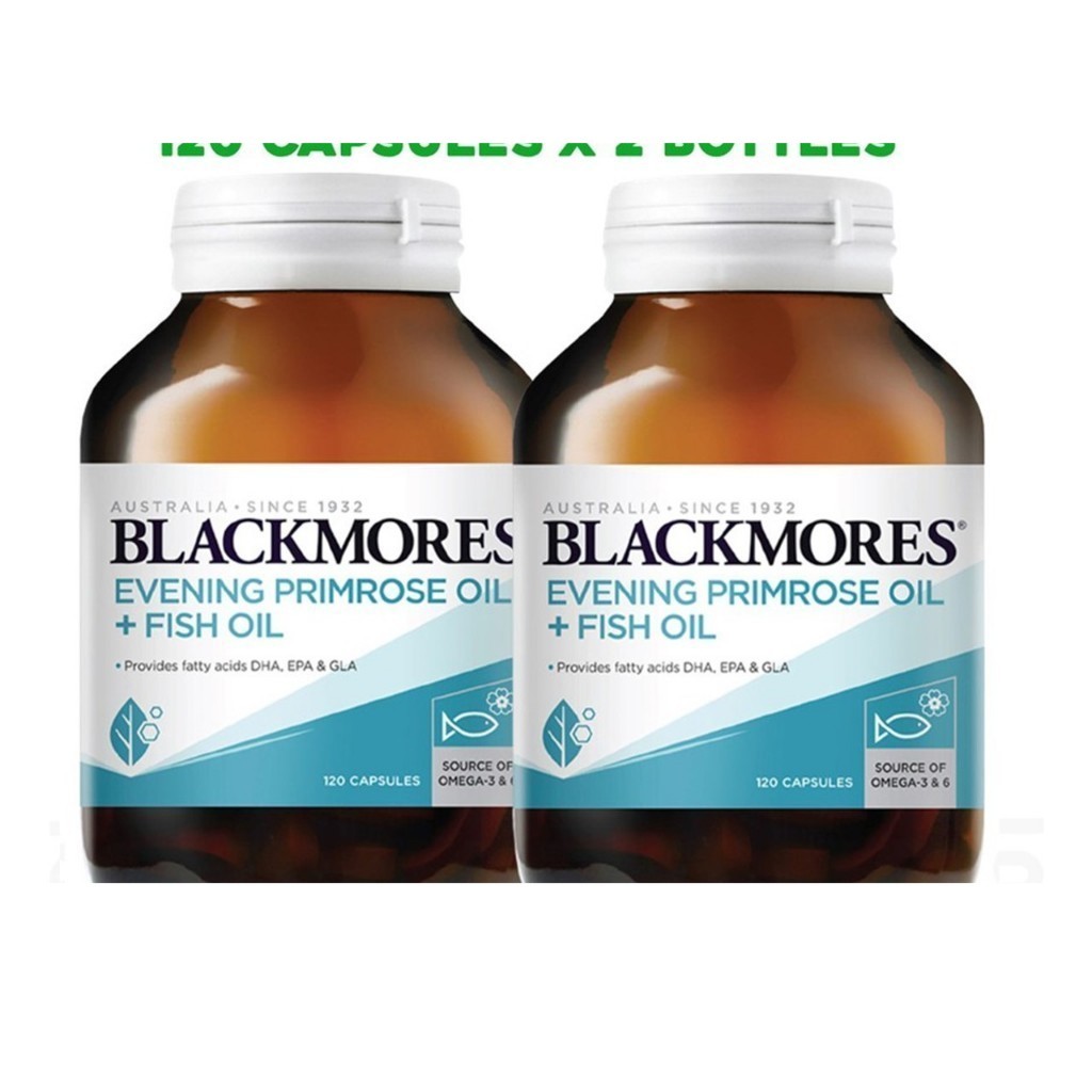 BLACKMORES EPO Evening Primrose Oil + Fish Oil 120 capsules x 2 bottles ...
