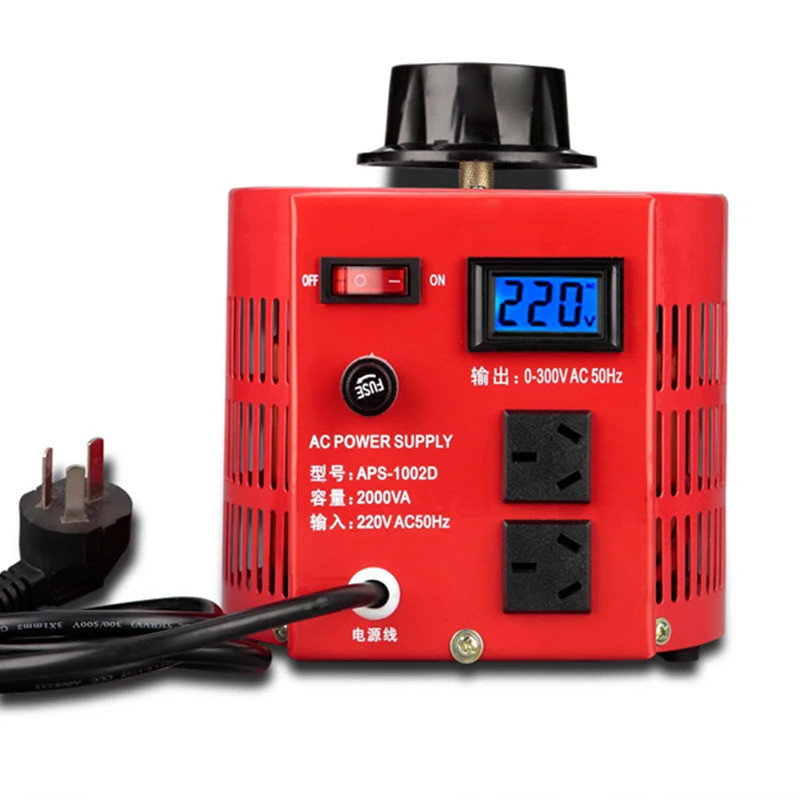 Variac Variable Transformer AC Voltage Regulator Transformer Converter 2KVA Built-In Copper Coil ...