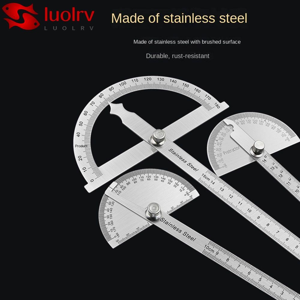 LUOLRV Protractor Stainless Steel Measuring Ruler 180 Degree Angle ...