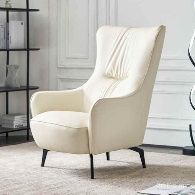 Kerusi sofa tunggal Nordic moden rumah sederhana lapang kulit ...
