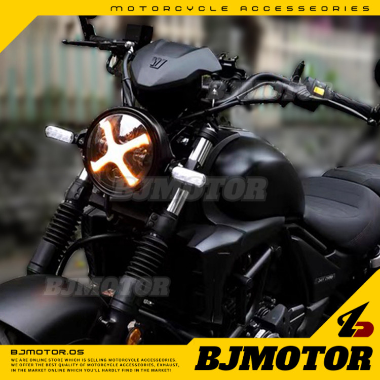 Benelli Leoncino 500 & 250 502C Modified Headlight - Retro Round ...