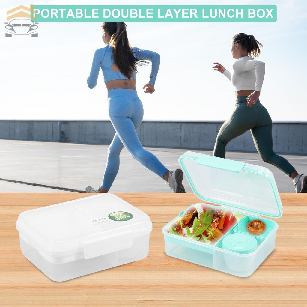 Snackle Box Container Double Layer Meal Prep Containers Reusable Snack ...