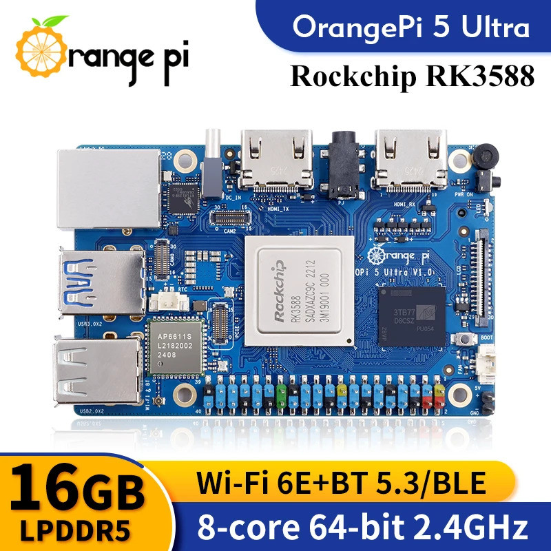 Orange Pi 5 Ultra 16GB LPDDR5 Ram RK3588 Rockchip Development Board WIFI 6E+BT5.3 With M.2 HDMI ...