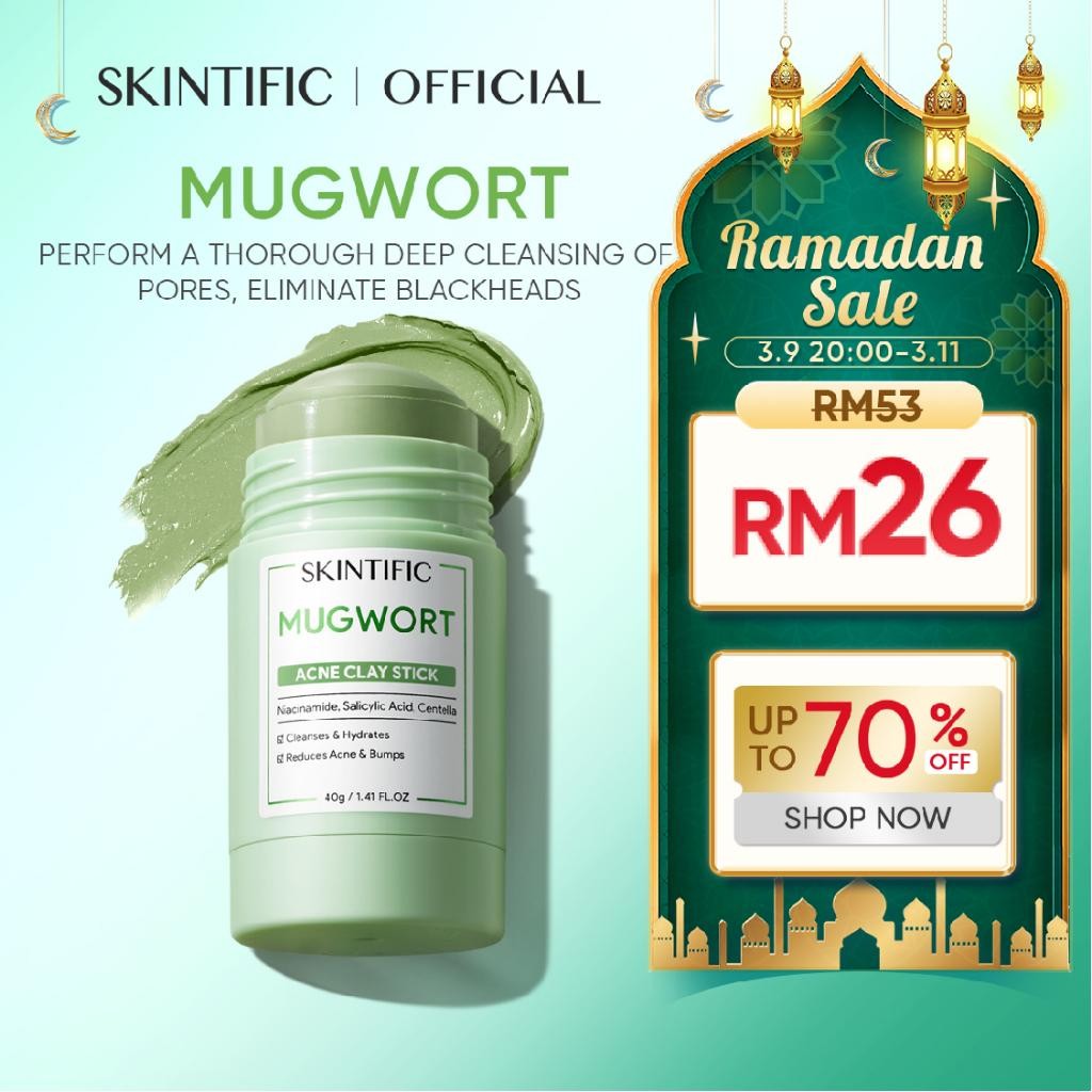 SKINTIFIC Mugwort Acne Clay Mask Stick Mud Clay Mask Cleanses Pores ...