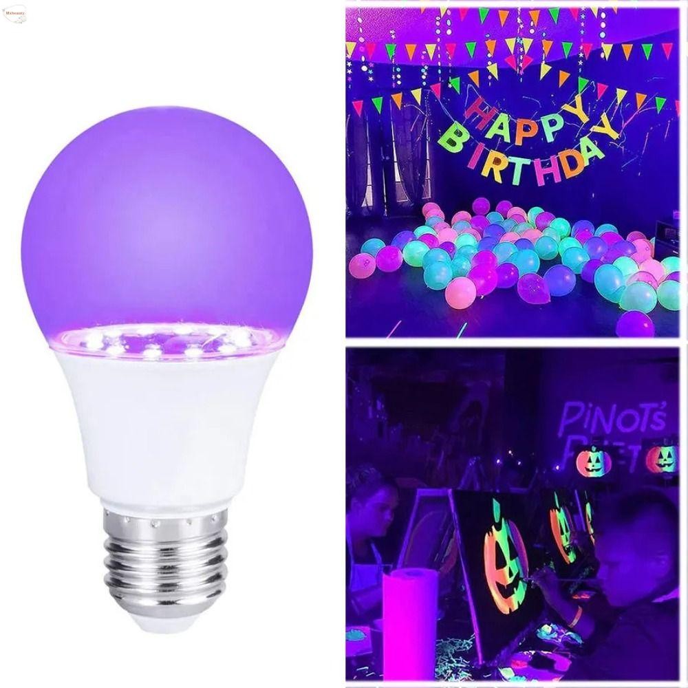 MXBEAUTY UV Light Bulbs, 360 Glow E27 UV Purple Bulb, Floodlight 10W Blacklight Ultraviolet Lamp ...