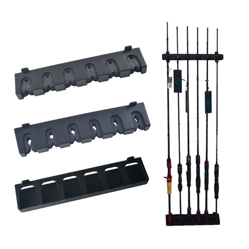 BCF Fishing Rod Holders 6-Rod Rack Vertical Pole Holder Wall Mount ...