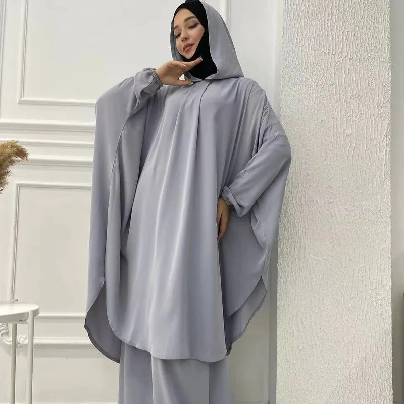 Ramadan Abayas Sets 2 Piece Set Muslim Women Hijab Dress Prayer Garment ...