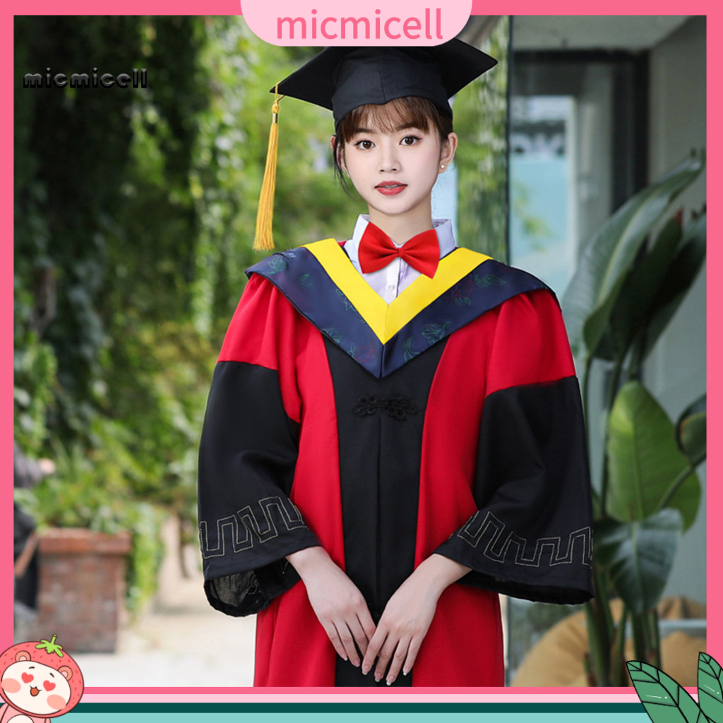 MIC_ Graduation Apparel Set Polyester Fiber Graduation Attire Class of ...