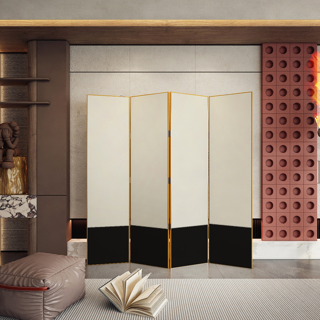 Pembahagian Skrin Gaya Krim untuk Ruang Tamu Hotel Moden Logam Mudah ...