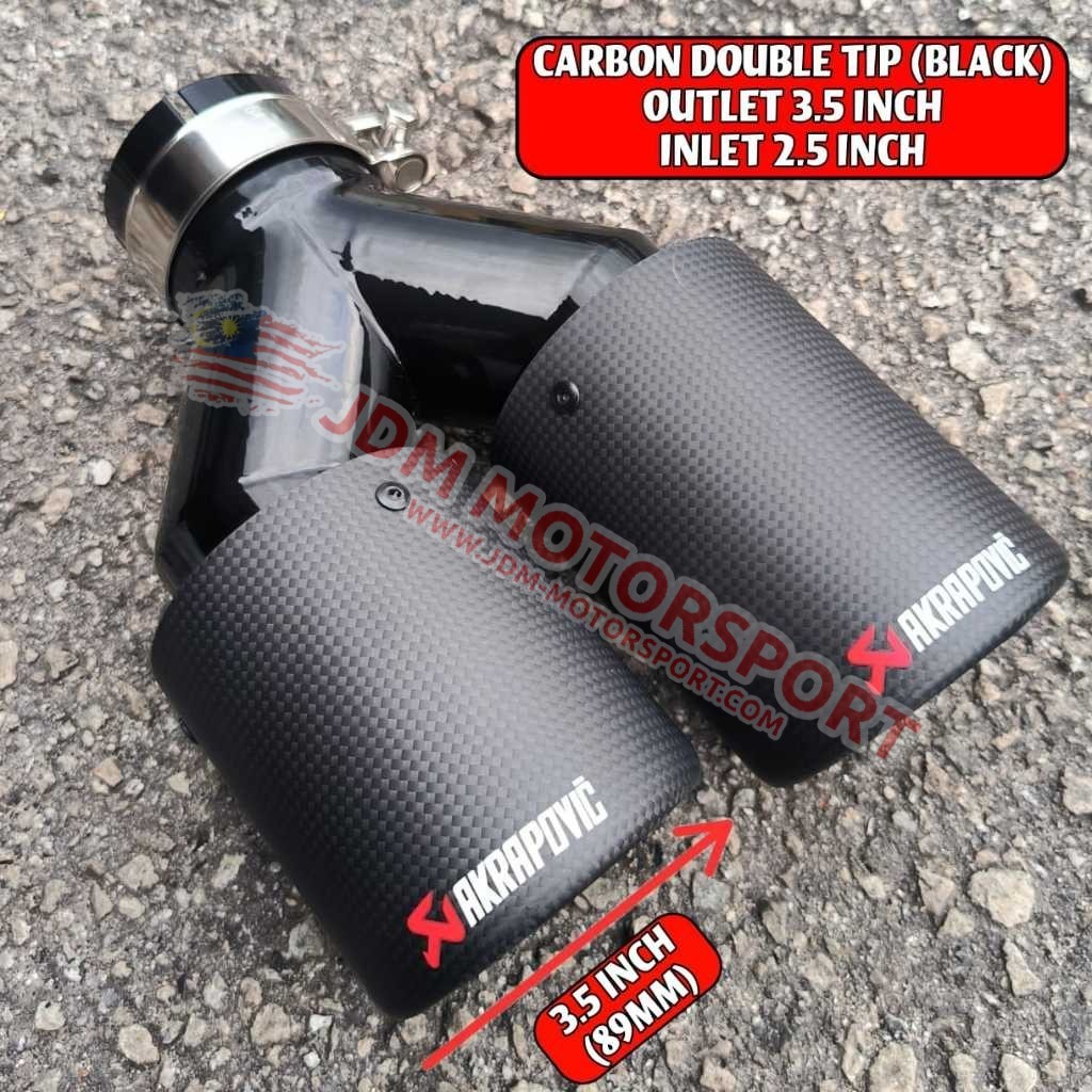AKRAPOVIC CARBON DOUBLE TIP BLACK EDITION, STOCK LIMITED | Shopee Malaysia