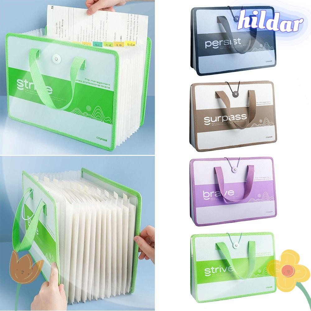 HILDAR Test Paper Storage Bag, Tie Strap Design 13 Layers A4 File ...
