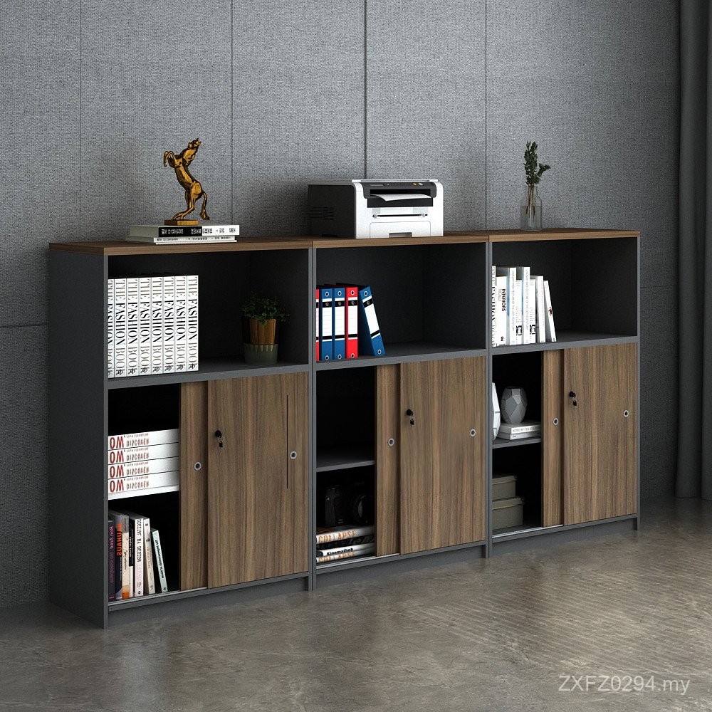 Locker Sliding Door Office Low Cabinet Partition Sliding Door with Lock ...