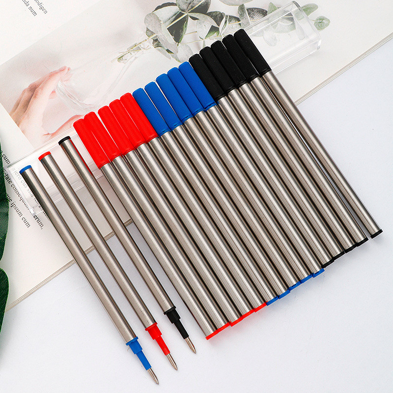 1Pc metal rotating ballpoint pen core, black blue red pen tip 1mm ...