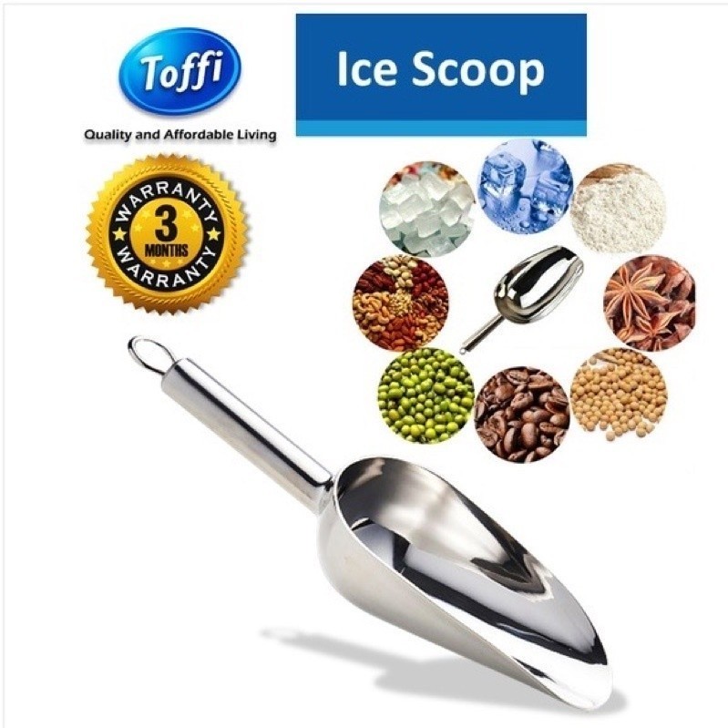 TOFFI Ice Cube Scoop/ Pencedok Ais Stainless Steel (3/ 6/ 12/ 24/ 30 ...