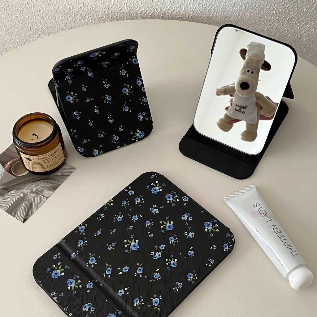 Retro Floral Foldable Small Mirror ins Style Student Dormitory ...