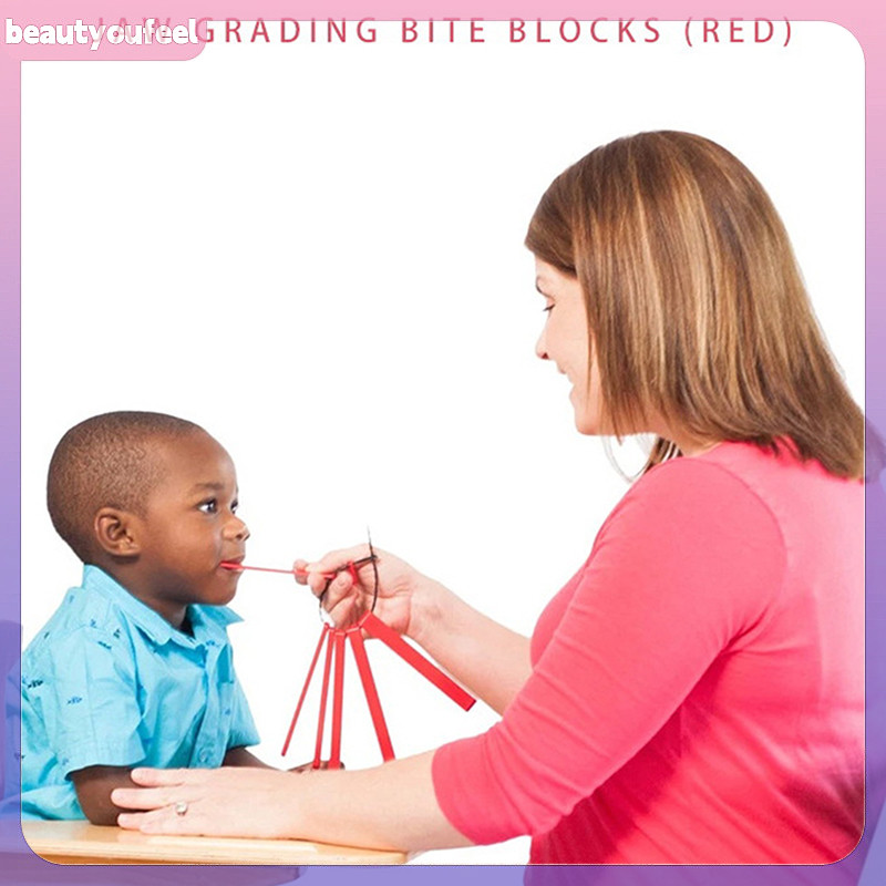 Beautyoufeel 6Pcs Jaw Grading Bite Blocks Chewing Teether For Kids ...