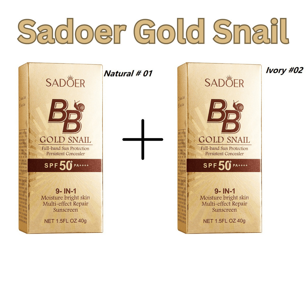 SADOER_Official Gold Snail Sunscreen BB Cream Foundation Repair Face Concealer Moisturizing ...