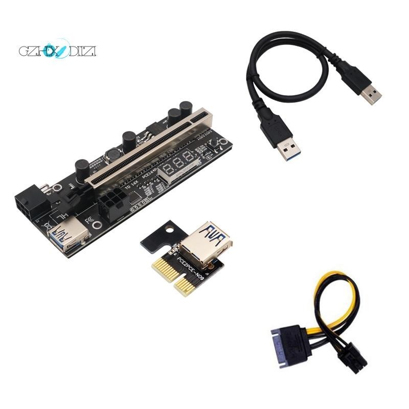 PCIE Riser 1X to 16X Graphic Extension with Temperature Sensor for ...