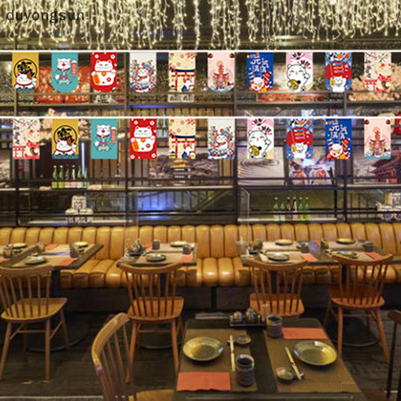 (duyongsun) Japanese Style Lucky Cat Hanging String Flag Sushi ...