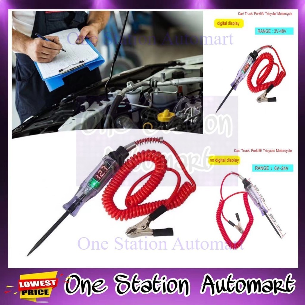 New 6v 12v 24v Dc Car Truck Voltage Circuit Tester Digital Display Long Probe Pen Light Pen