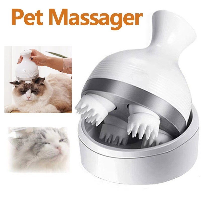 Automatic Pet Head Massager Portable Fingers Claw Scratcher Dog Cat ...