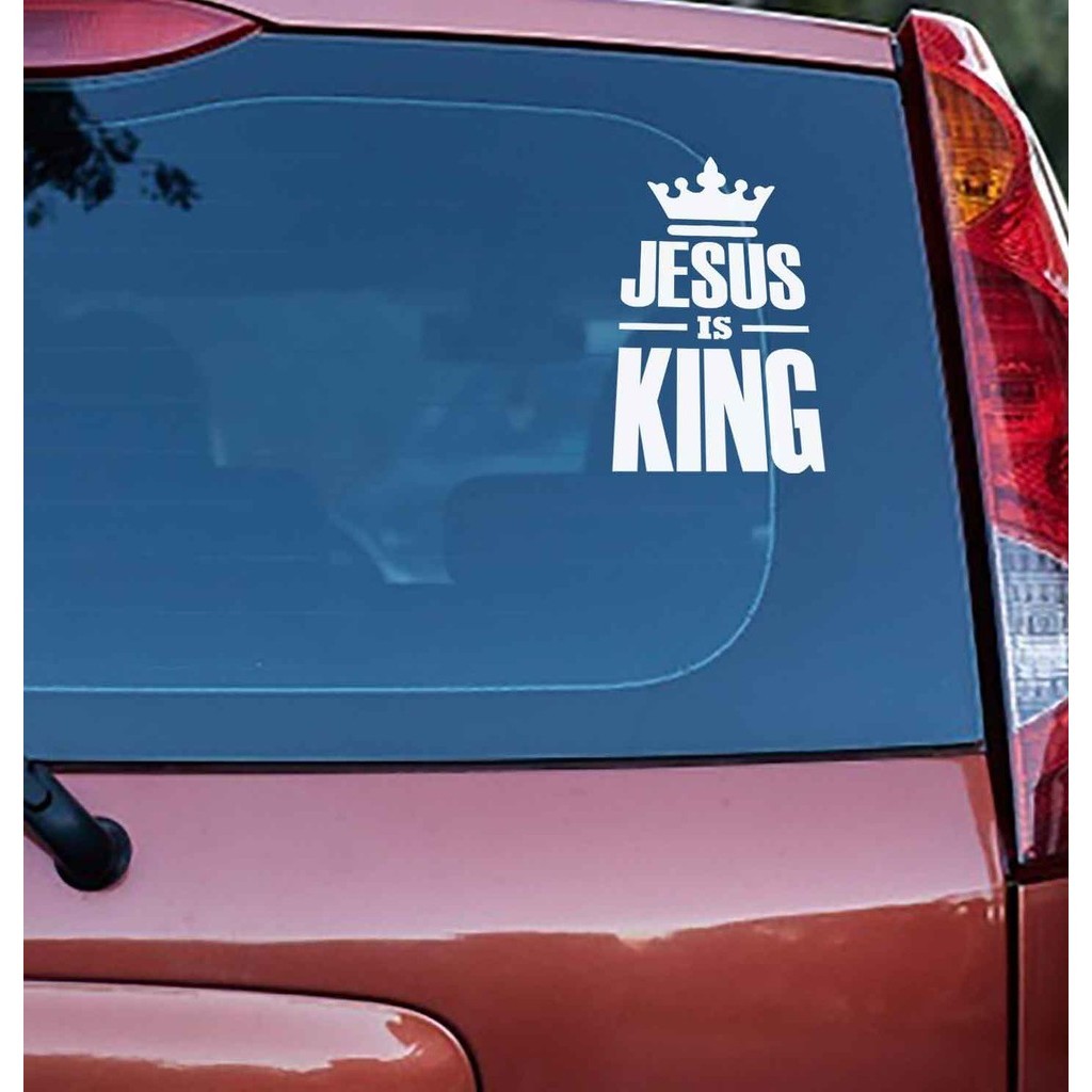 Car Sticker JESUS IS KING Car Rear Glass Sticker Flower Sticker ...