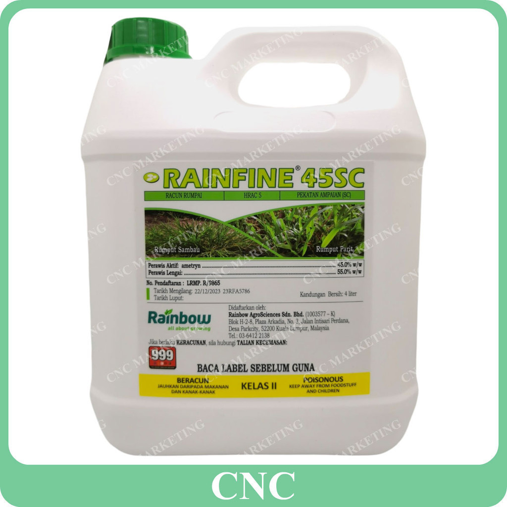 4L Rainfine 45SC Rainbow Ametryn 45% Herbicide Racun Rumput Rumpai ...