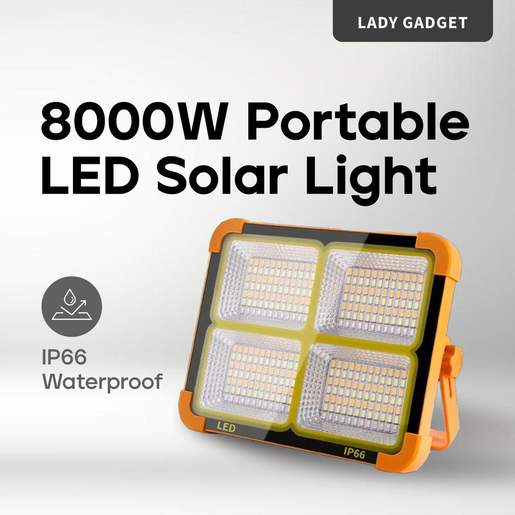 20000W Portable LED Work Light USB Rechargeable Solar Work Lights COB ...