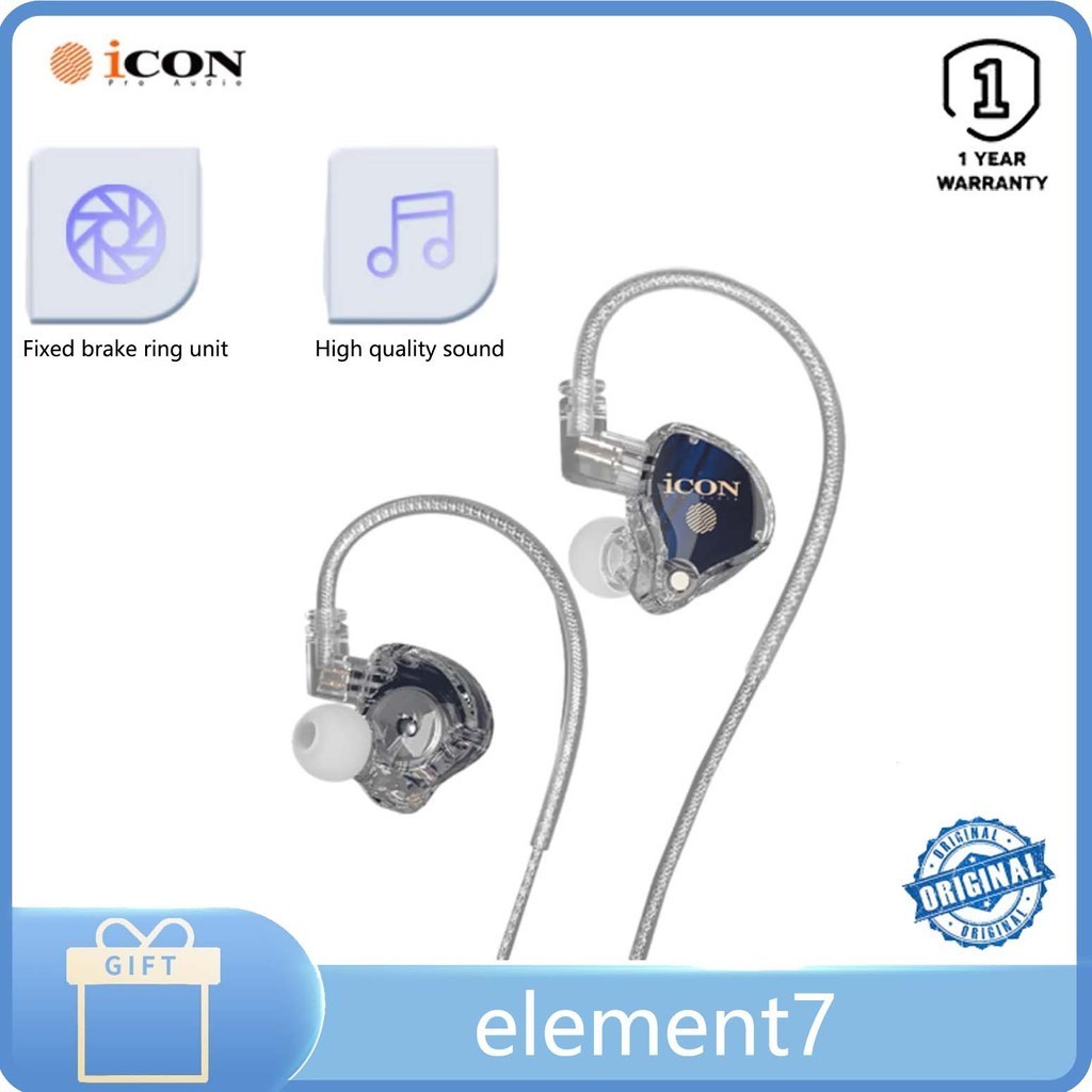 ICON element7 Monitor headphones live sound card desktop computer wired in-ear streamers ...