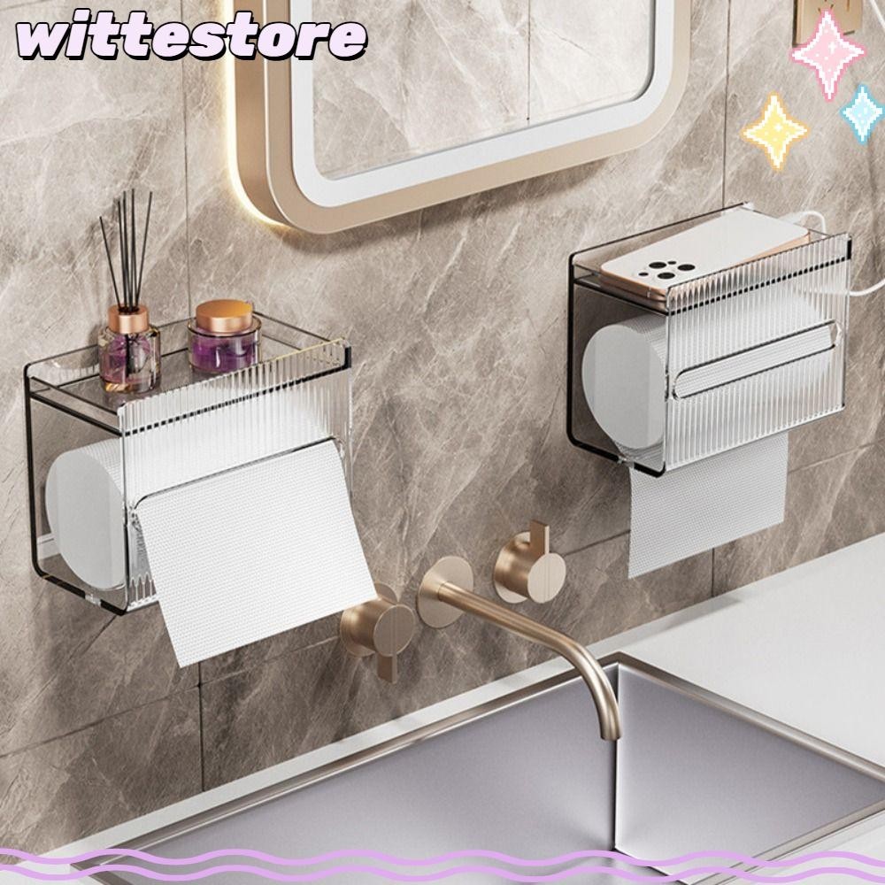 WITTE Toilet Tissue Box, Toilet Paper Box Acrylic Push Paper Roll ...