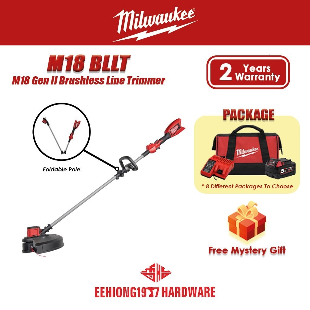 MILWAUKEE M18 BLLT 18V Gen II Cordless Brushless Line Trimmer Grass ...