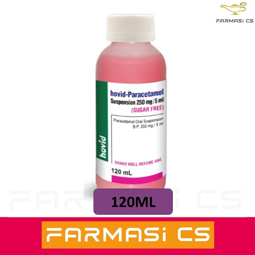 Hovid Paracetamol Suspension 120ml EXP:09/2026 [ Fever , Colds , Flu ...