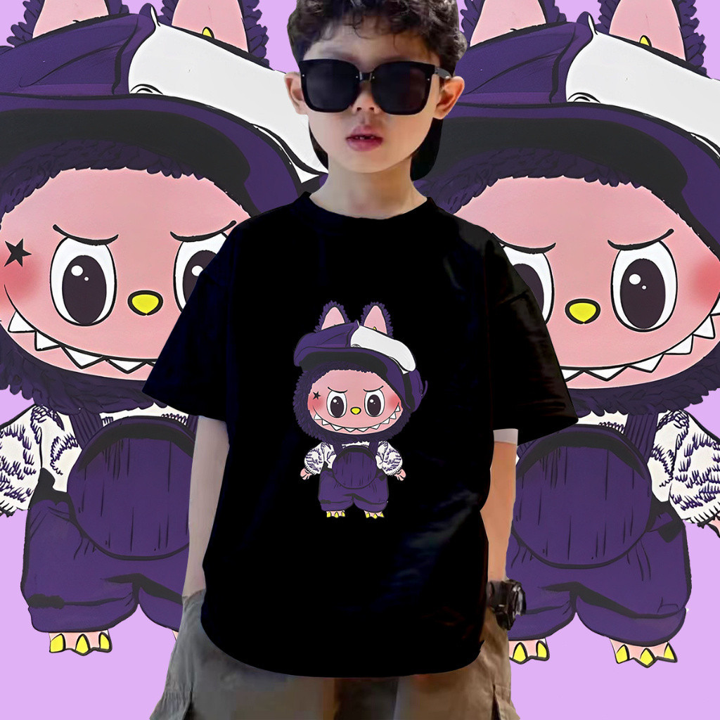 2024 labubu Boo Pop Mart children's short sleeve t-shirt-oversized ...