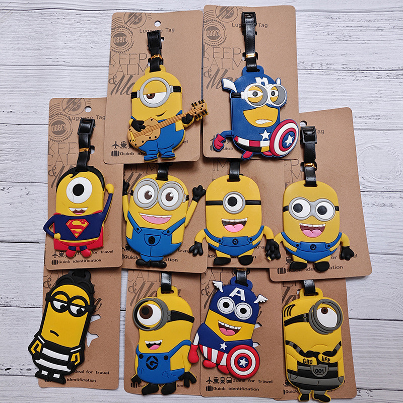Cartoon Minions Travel Luggage Tag Silicone Suitcase ID Addres Holder ...