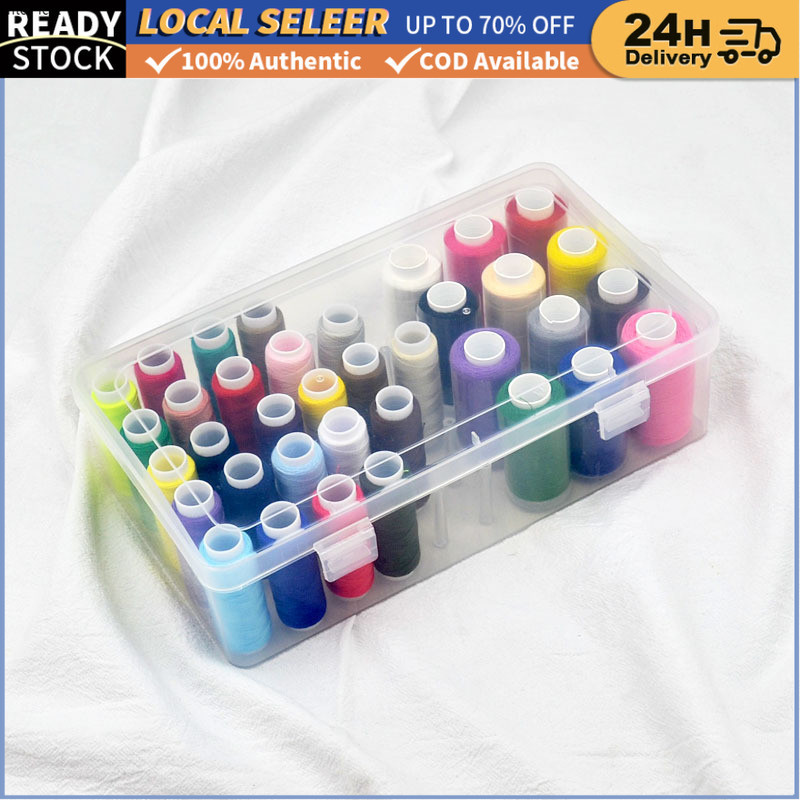42 Pieces Spools Bobbin large thread box Embroidery Threaded Mesh ...