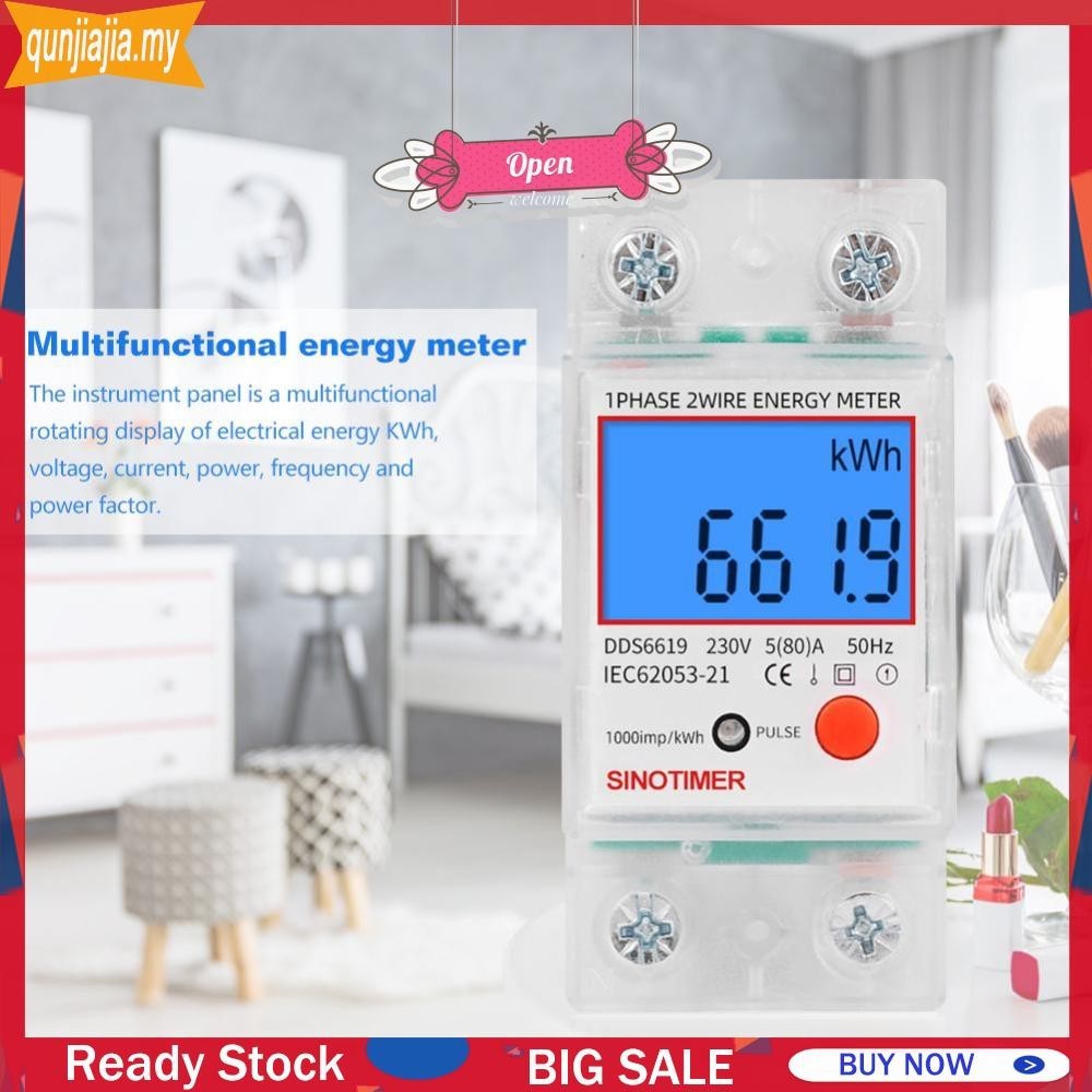 Single Phase Digital LCD Electricity Kwh Wattmeter Power Consumption ...