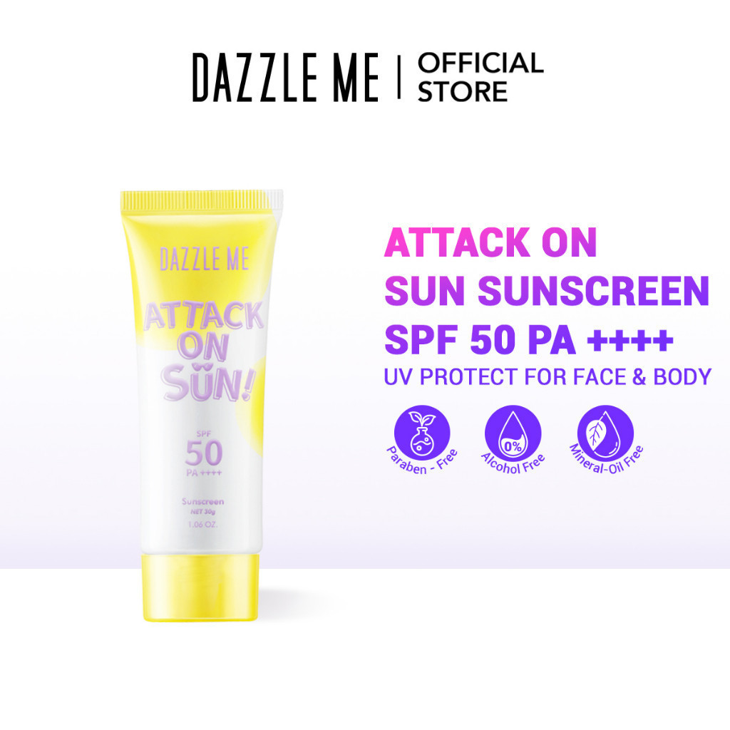 [BEST SELLER!!] DAZZLE ME Attack On Sun Sunscreen SPF50 PA ++++ UV Protect Face and Body Use ...