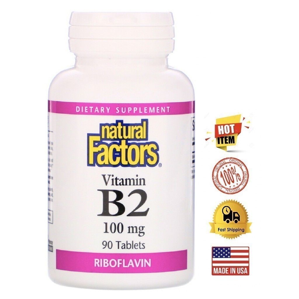 Natural Factors Vitamin B2 Riboflavin 100mg, Support for Energy ...