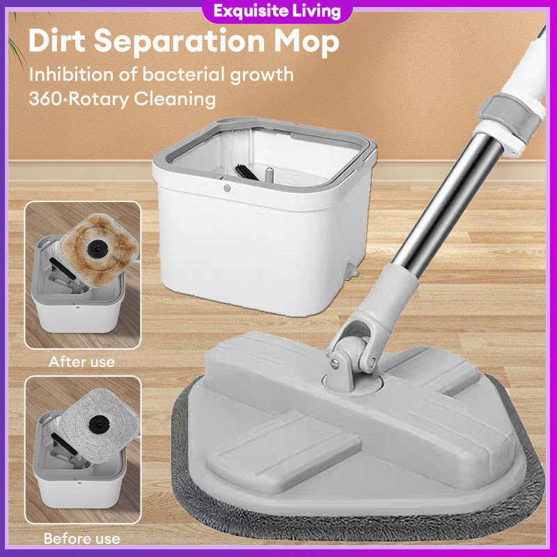 [Ready Stock] Upgrade Spin Mop Set Bucket Automatic Magic Rotating Mop ...