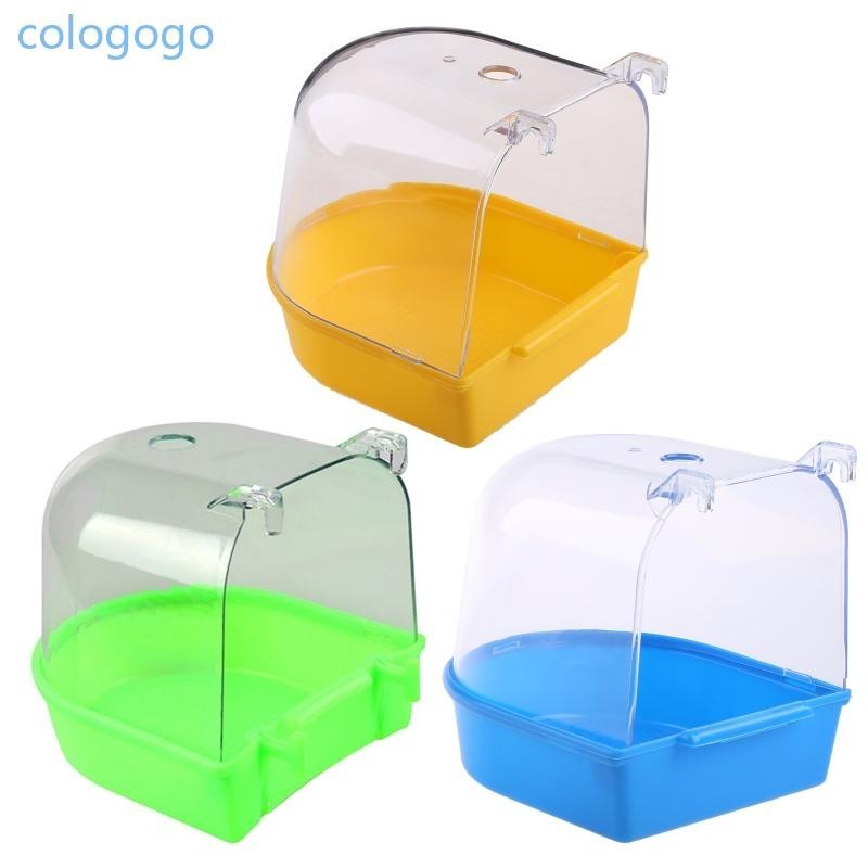 COLO Bird Bath Box Parrot Bathing Cage Accessory for Small Birds Parakeet Canary Budgerigar ...